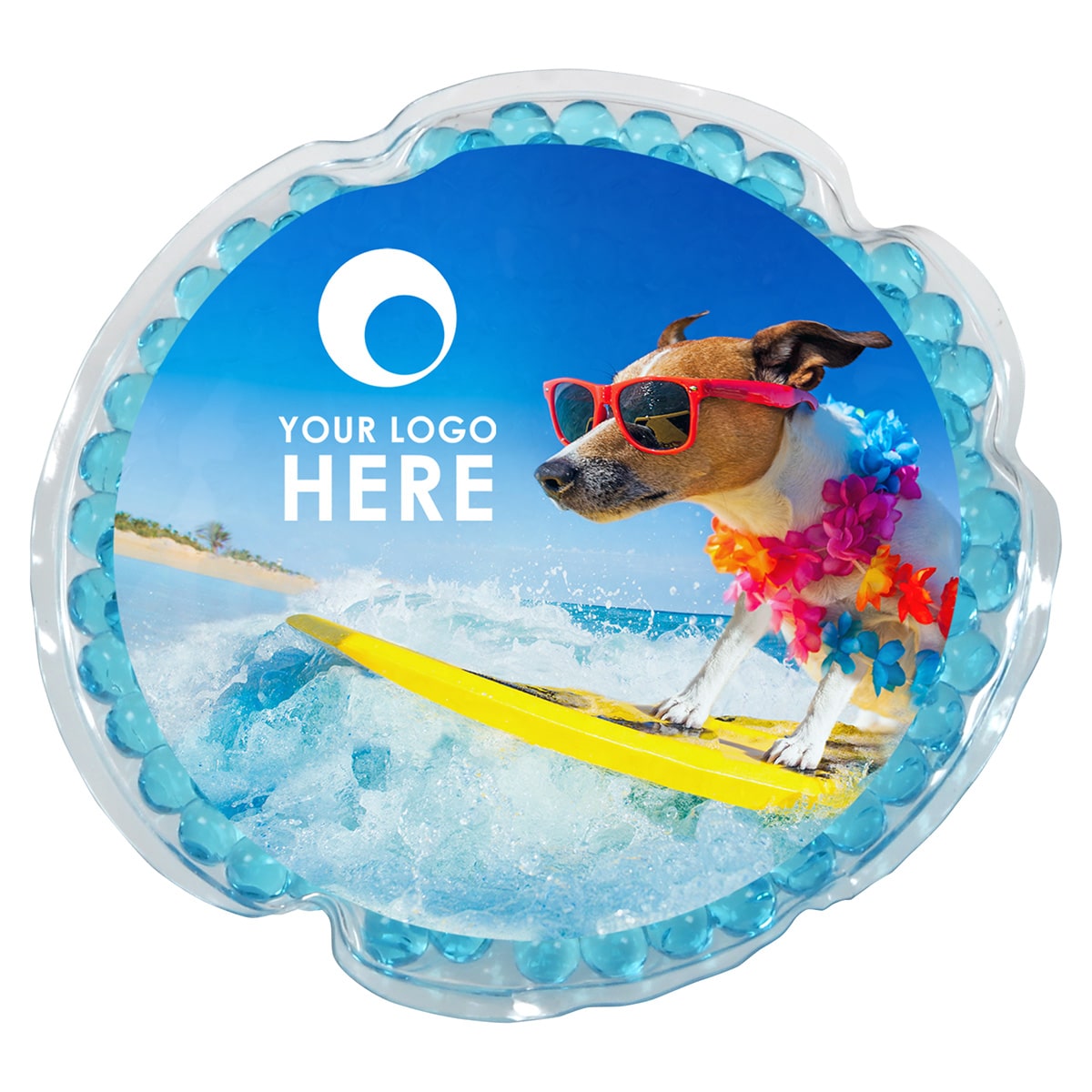 Custom Surf’n Dog Round Aqua Pearls™ Cold Pack with Logo ...