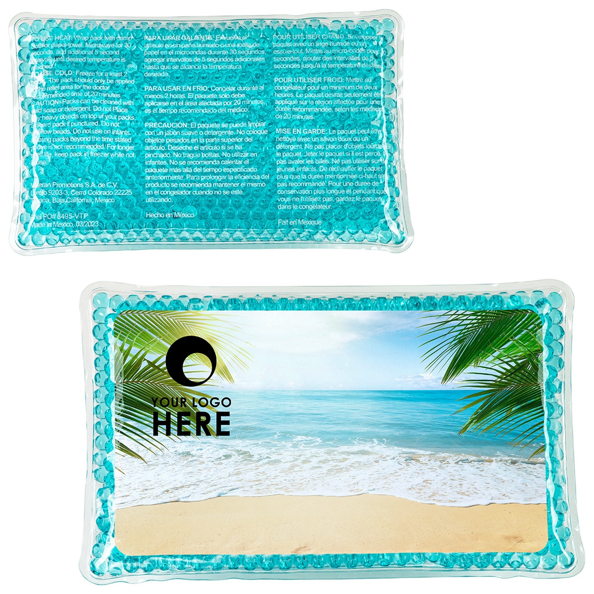 Tropical Breeze Large Rectangle Aqua Pearls™ Cold Pack – Branded Ice Packs